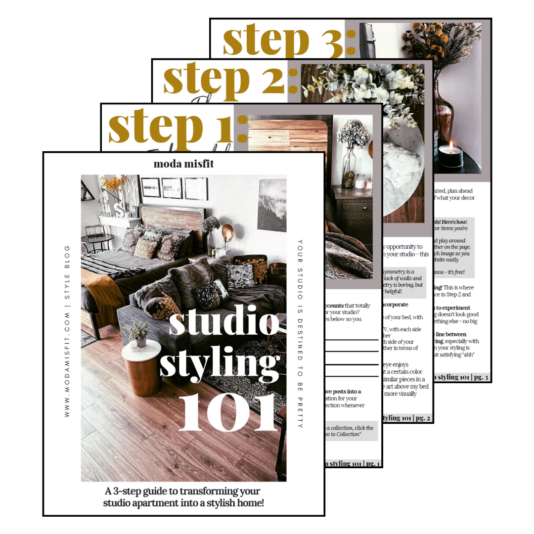 How to Make Your Studio Apartment Layout Cohesive — Moda Misfit | Small ...