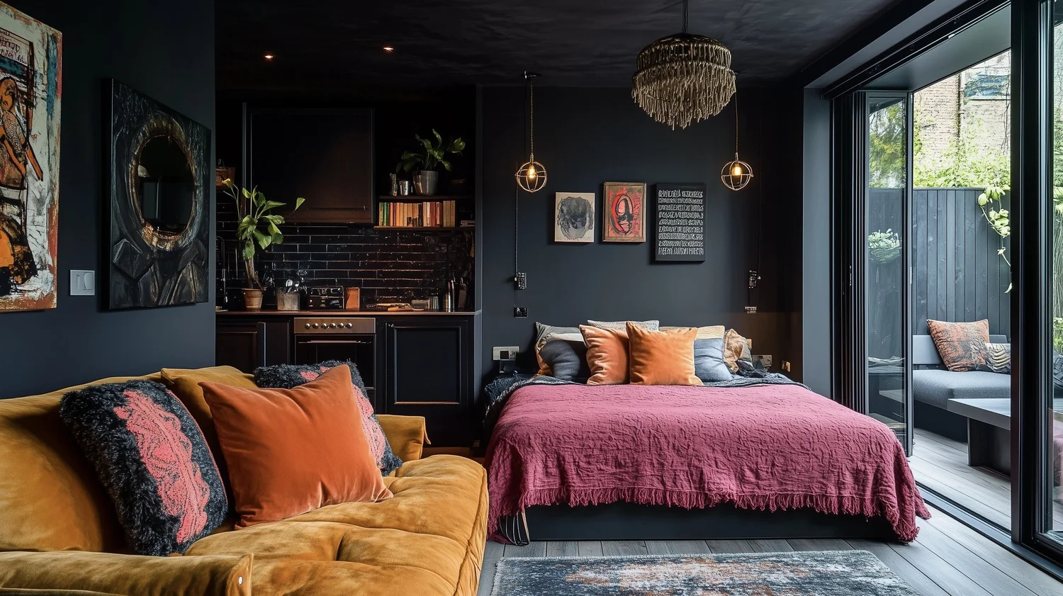 Studio Apartments & Dark Decor: How to Make a Small Space Dark & Moody ...