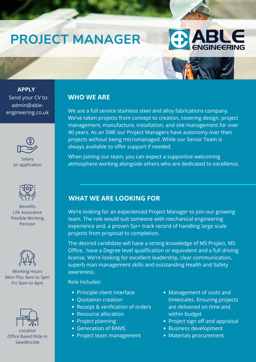 Project Manager — Able Engineering