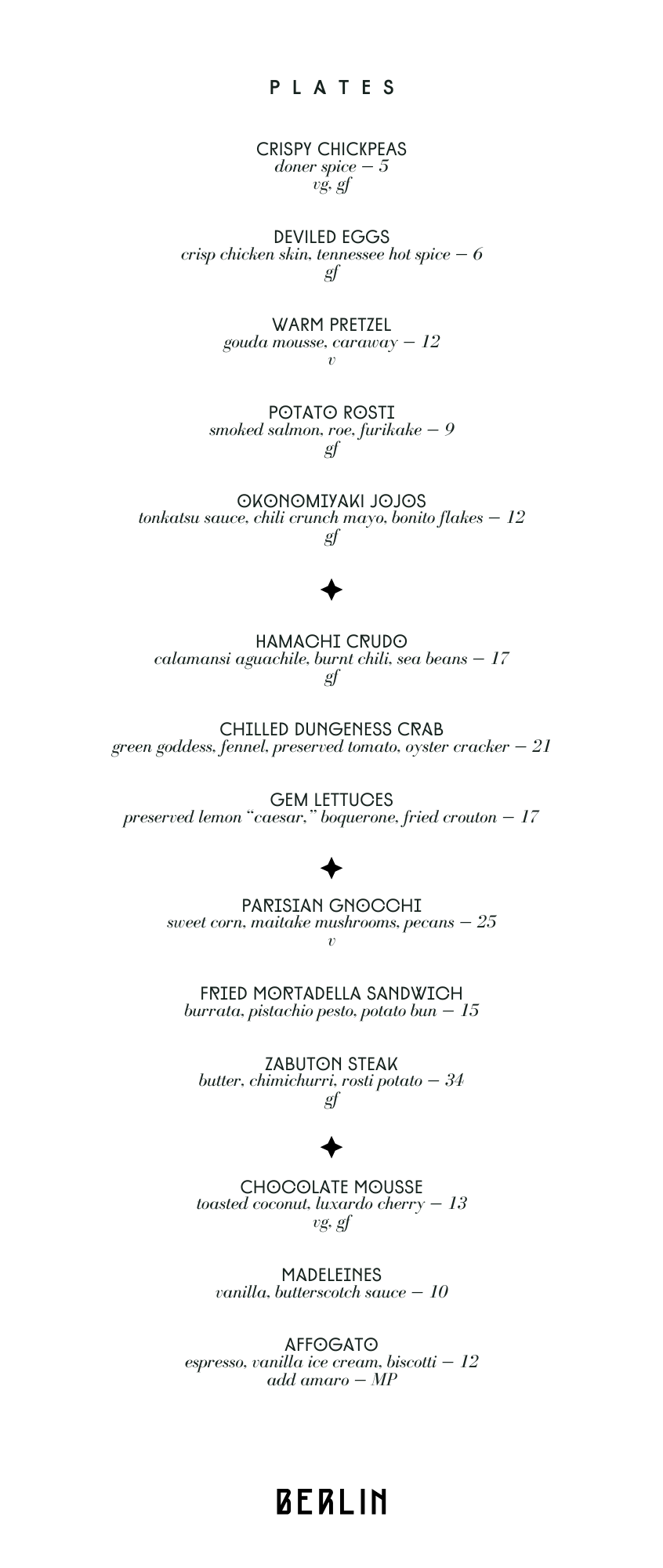 Menu — Berlin