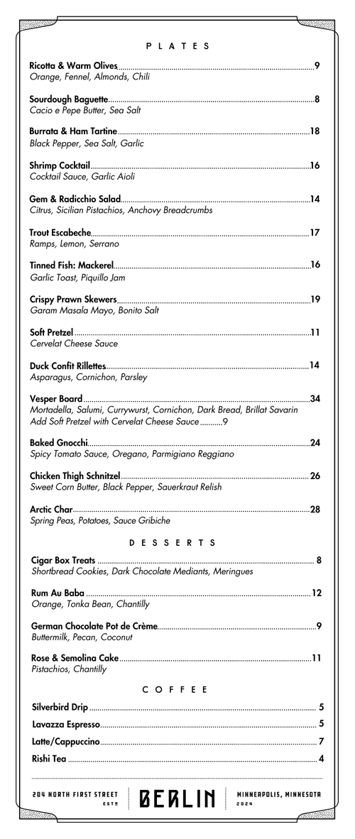 Menu — Berlin