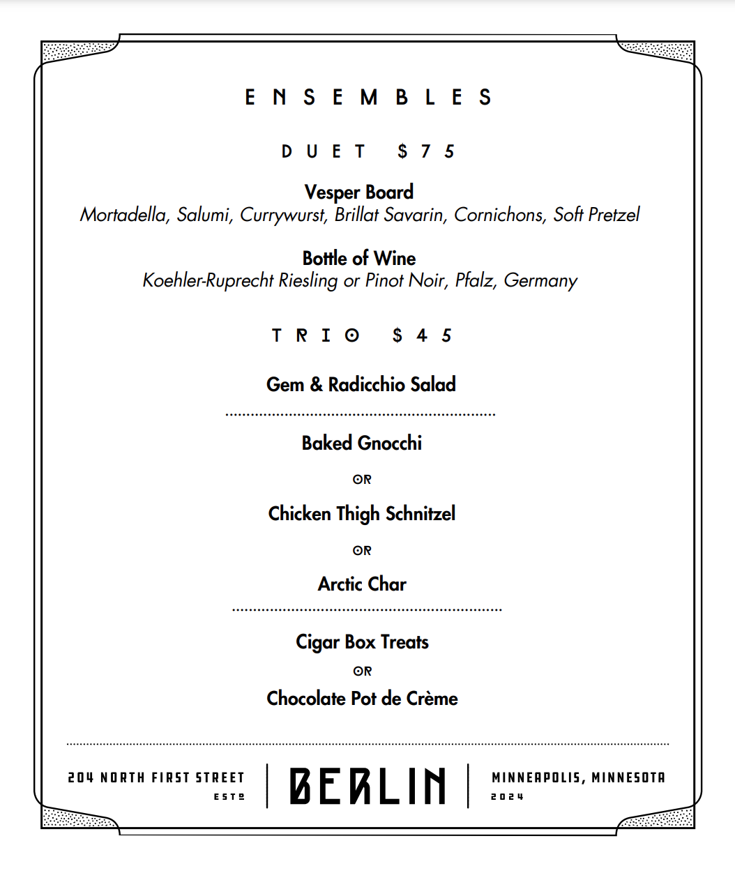 Menu — Berlin