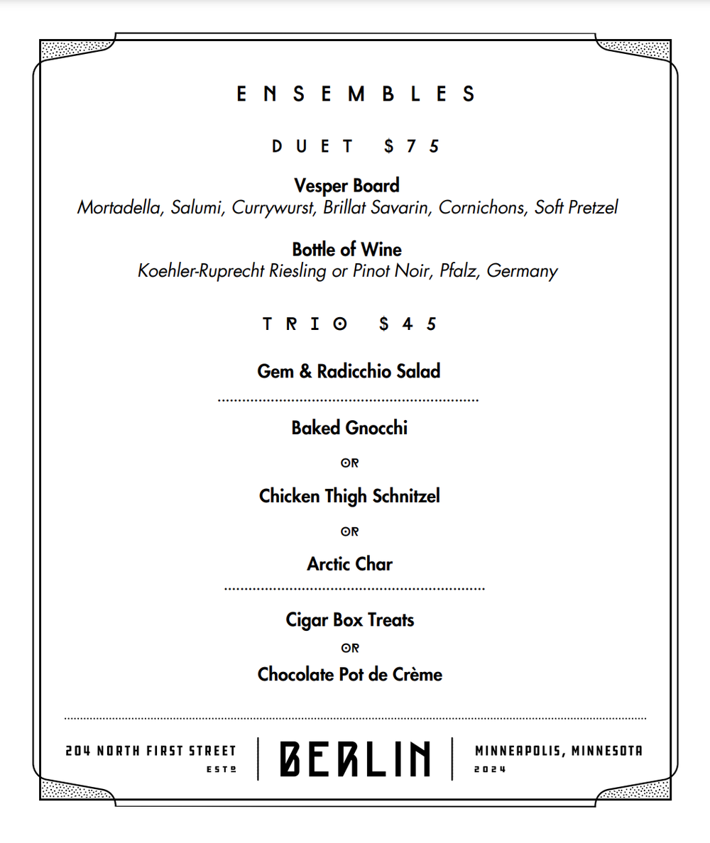 Menu — Berlin