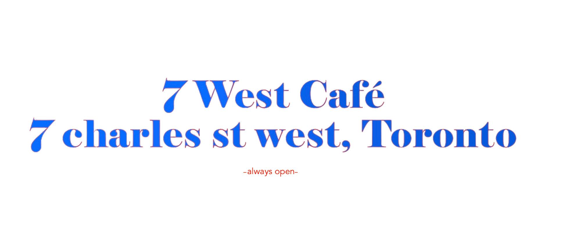 MENU — 7 WEST CAFE