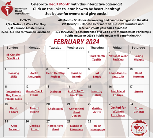 Heart Month Interactive Calendar — Premier Cardiology & Vascular ...