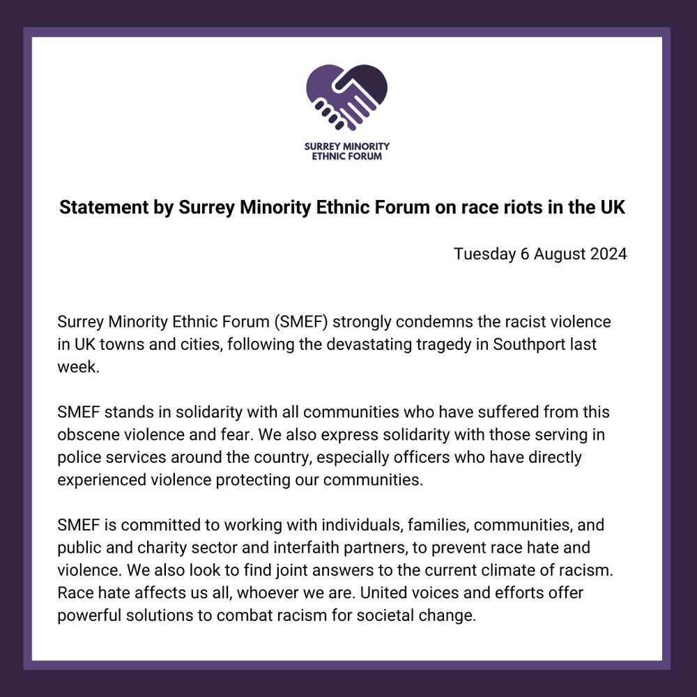 Surrey Minority Ethnic Forum Surrey Minority Ethnic Forum