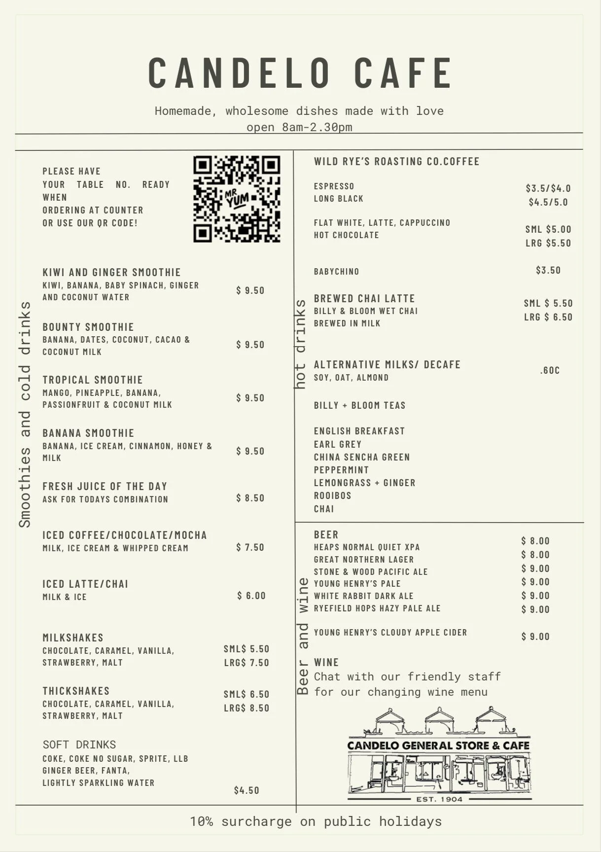 Menu — Candelo Café