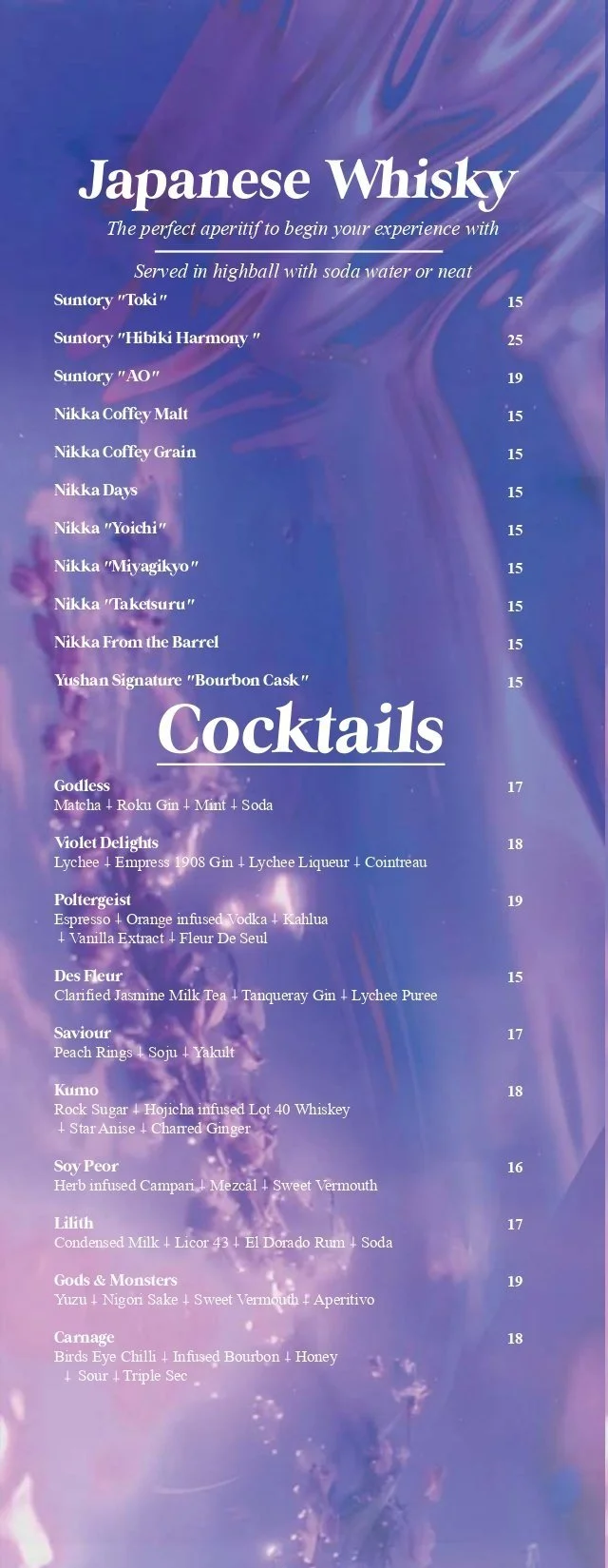 Menu resurrection restaurant menu