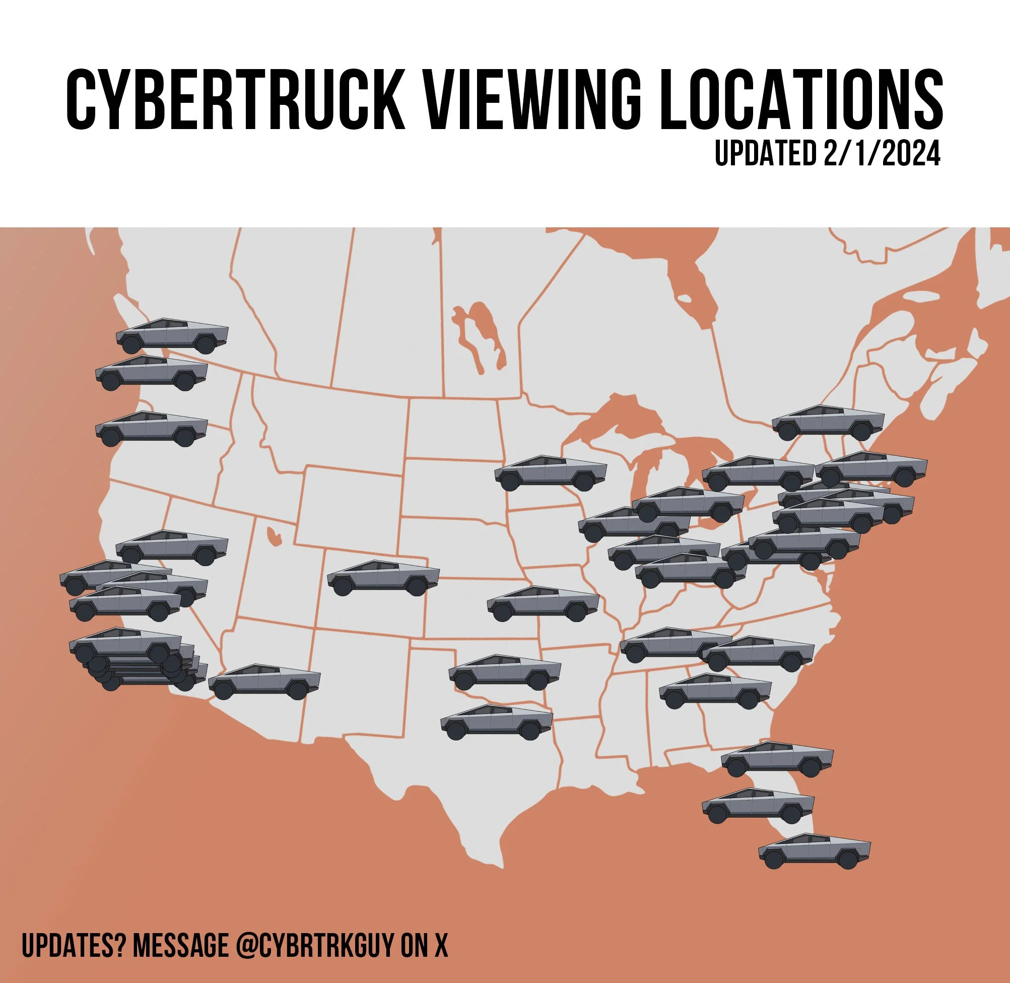 Cybertruck Display Locations: Updated Frequently — The Cybertruck Guy