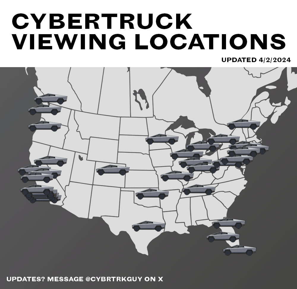 Cybertruck Display Locations: Updated Frequently — The Cybertruck Guy
