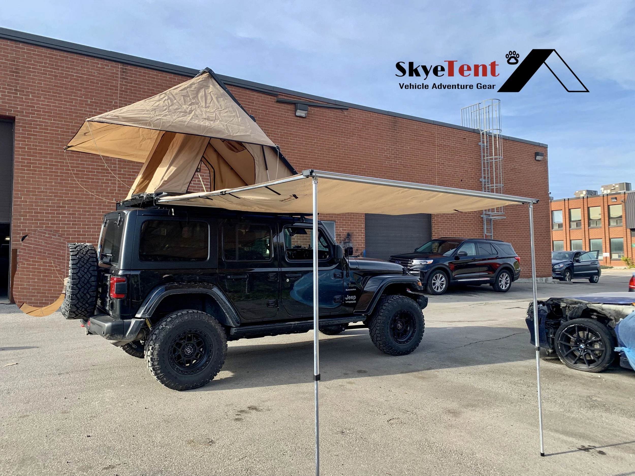 overland roof top tent 270 awning wall system set up camping ...