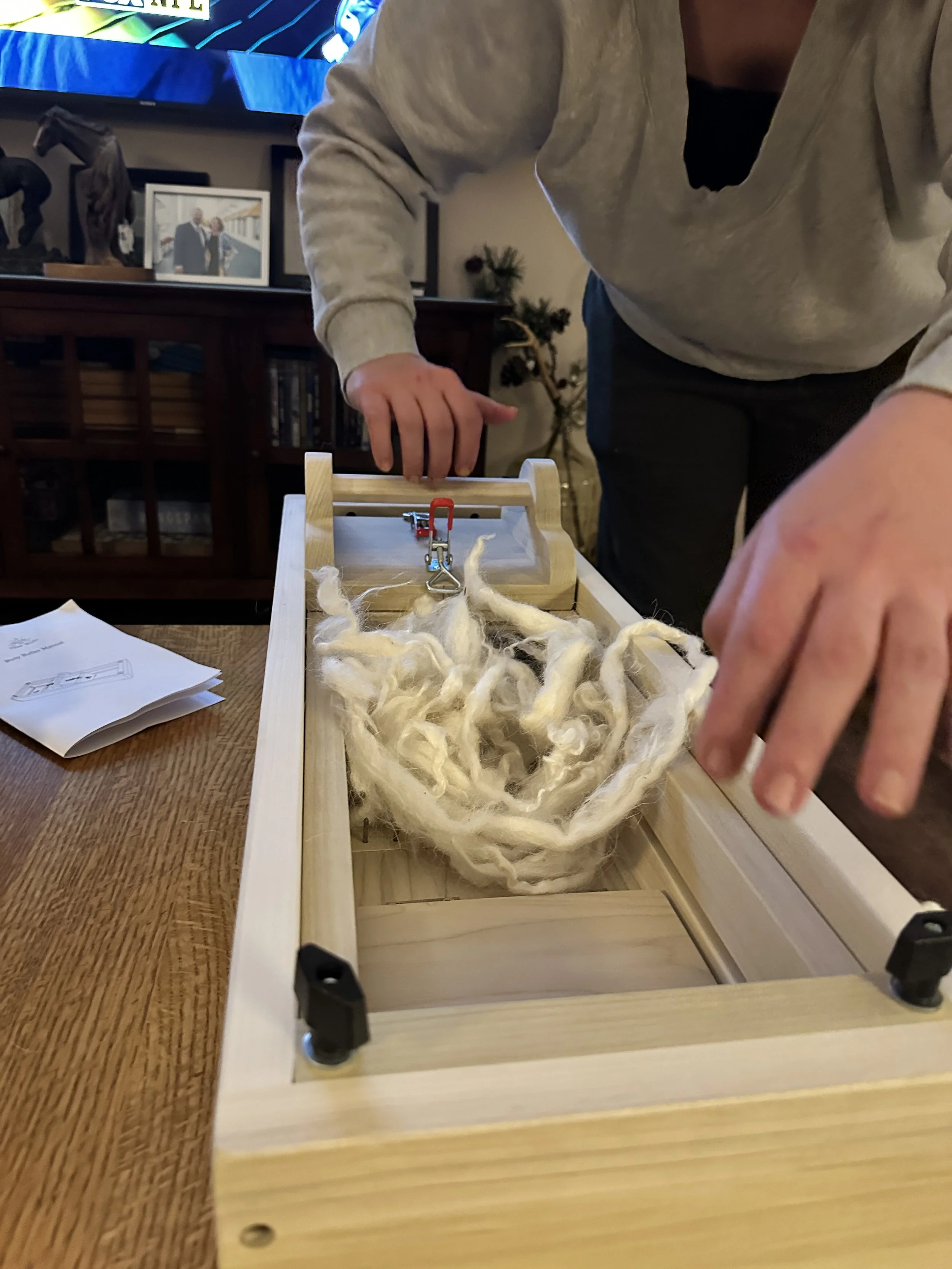 Another piece of the wool process — Welcome to Red Hawk Farm