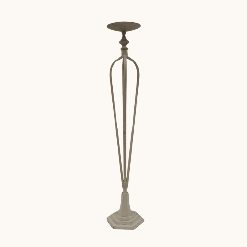 Metal Whitewashed Candlestick — Hive Prop House