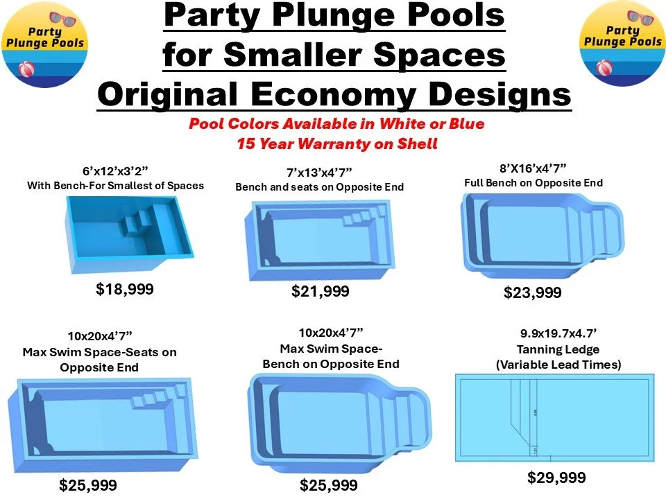 Sizes & Prices — Party Plunge Pools