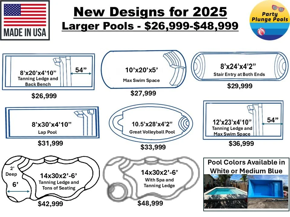 Sizes & Prices — Party Plunge Pools