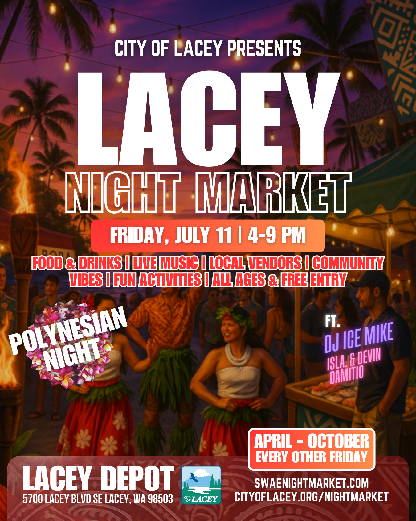 Lacey Night Market Presented by the City of Lacey - Polynesian Night ...