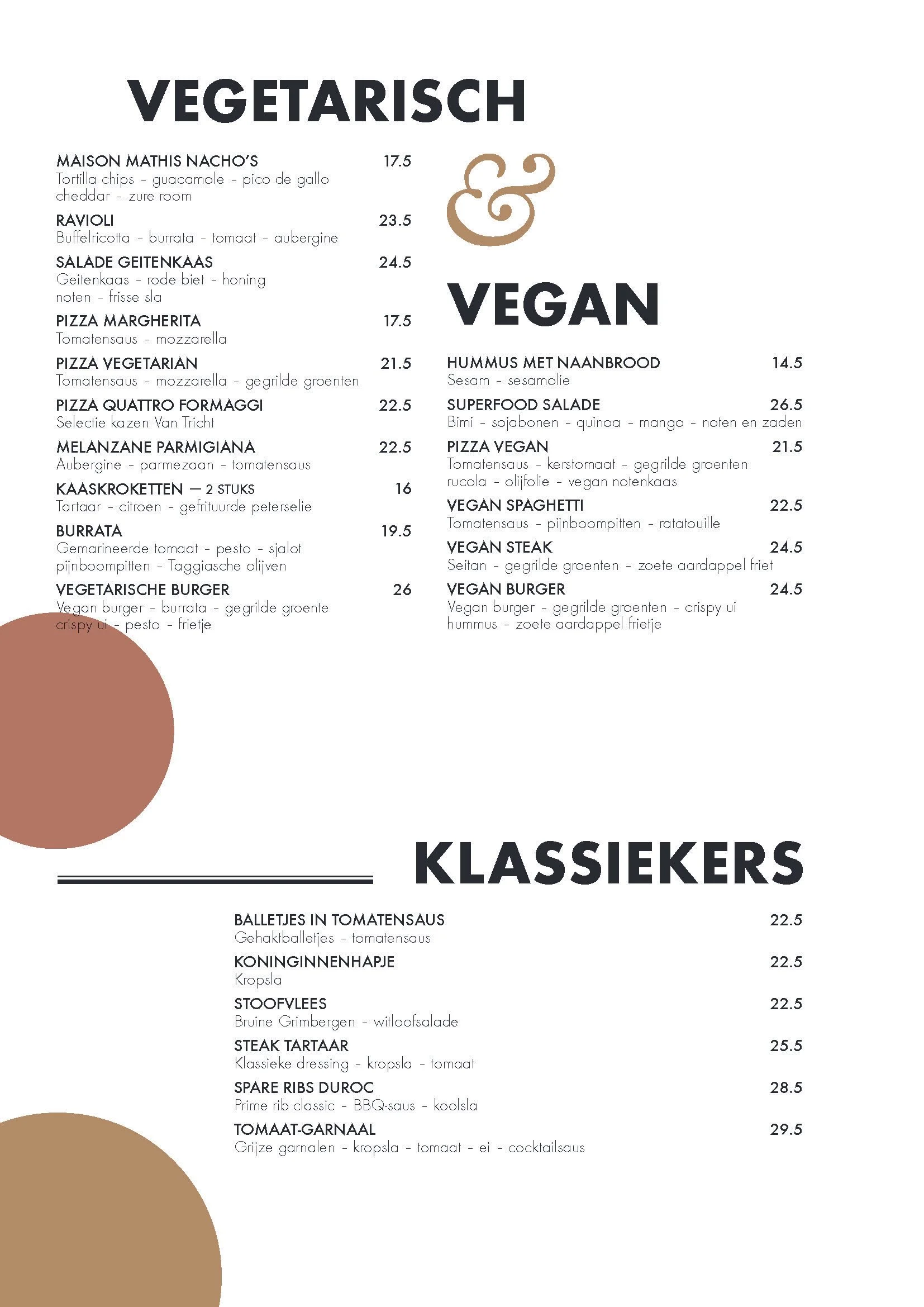 Menukaart — MAISON MATHIS
