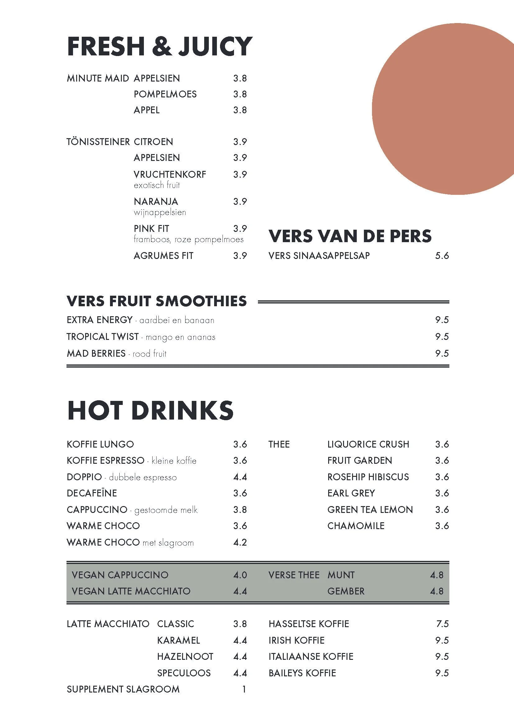 Menukaart — MAISON MATHIS