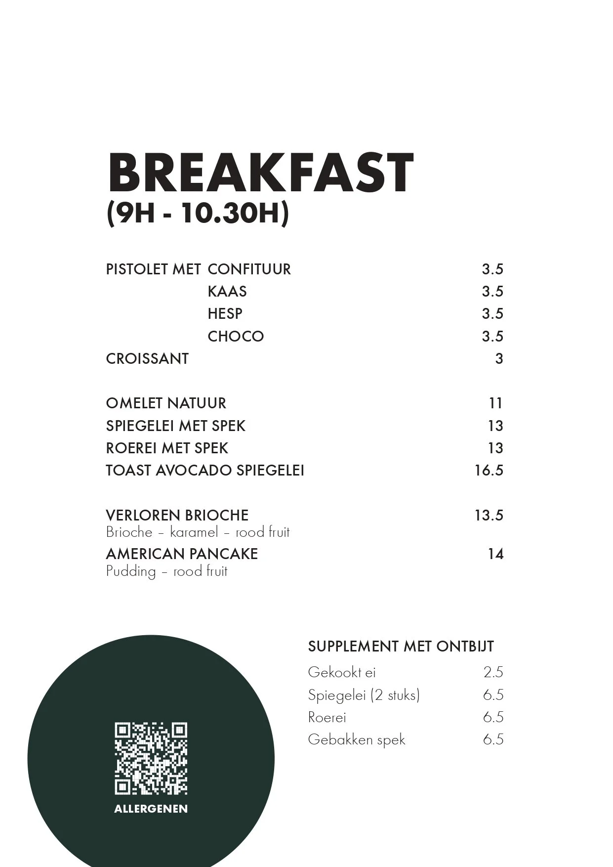 Menukaart — MAISON MATHIS