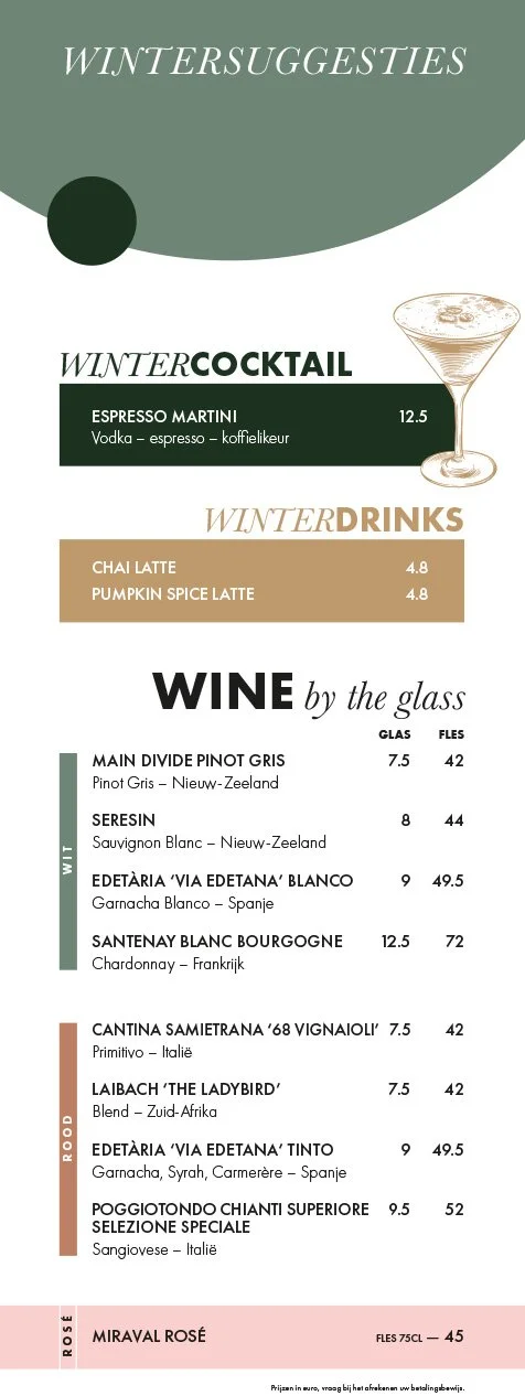 Menukaart — MAISON MATHIS