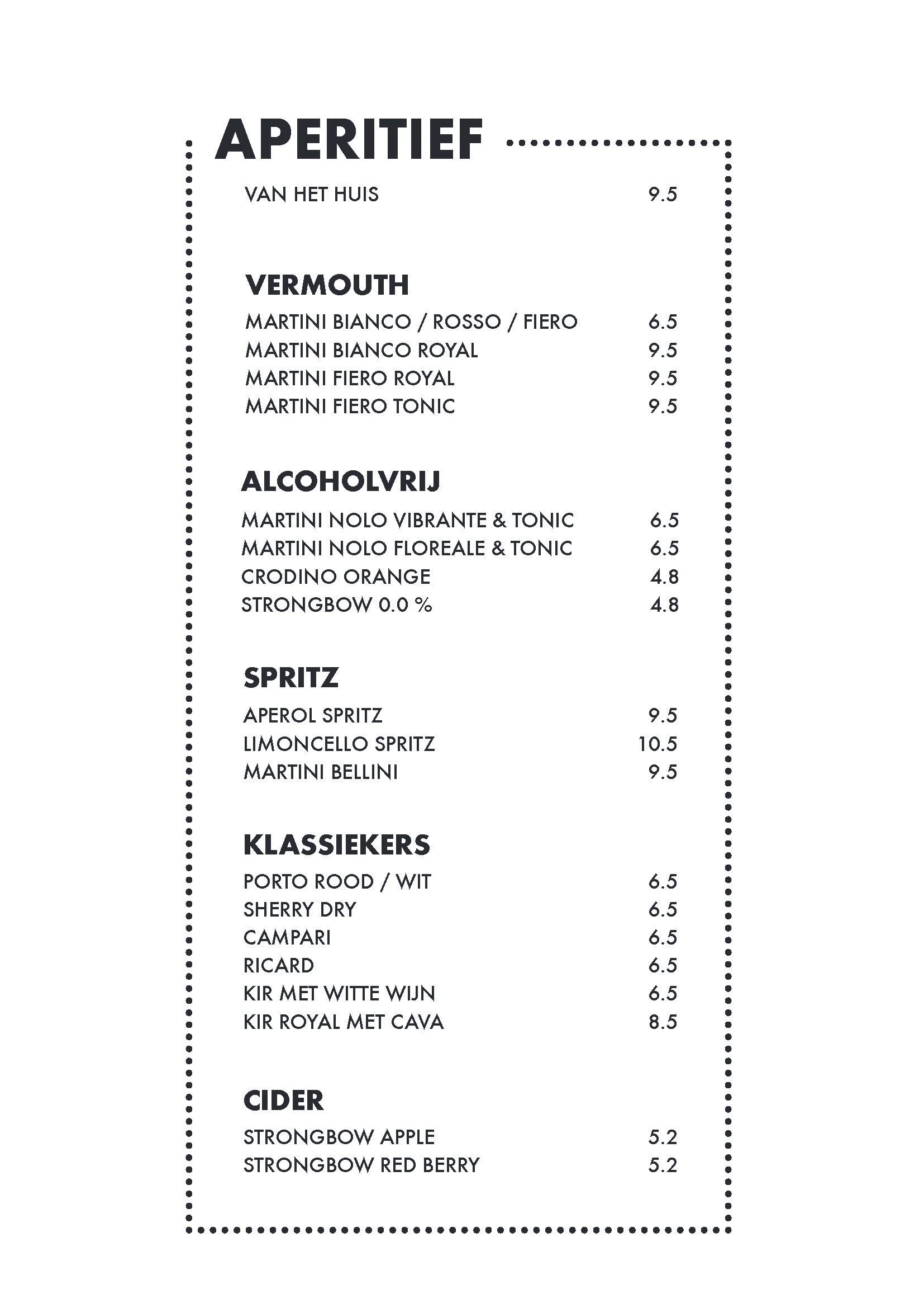 Menukaart — MAISON MATHIS