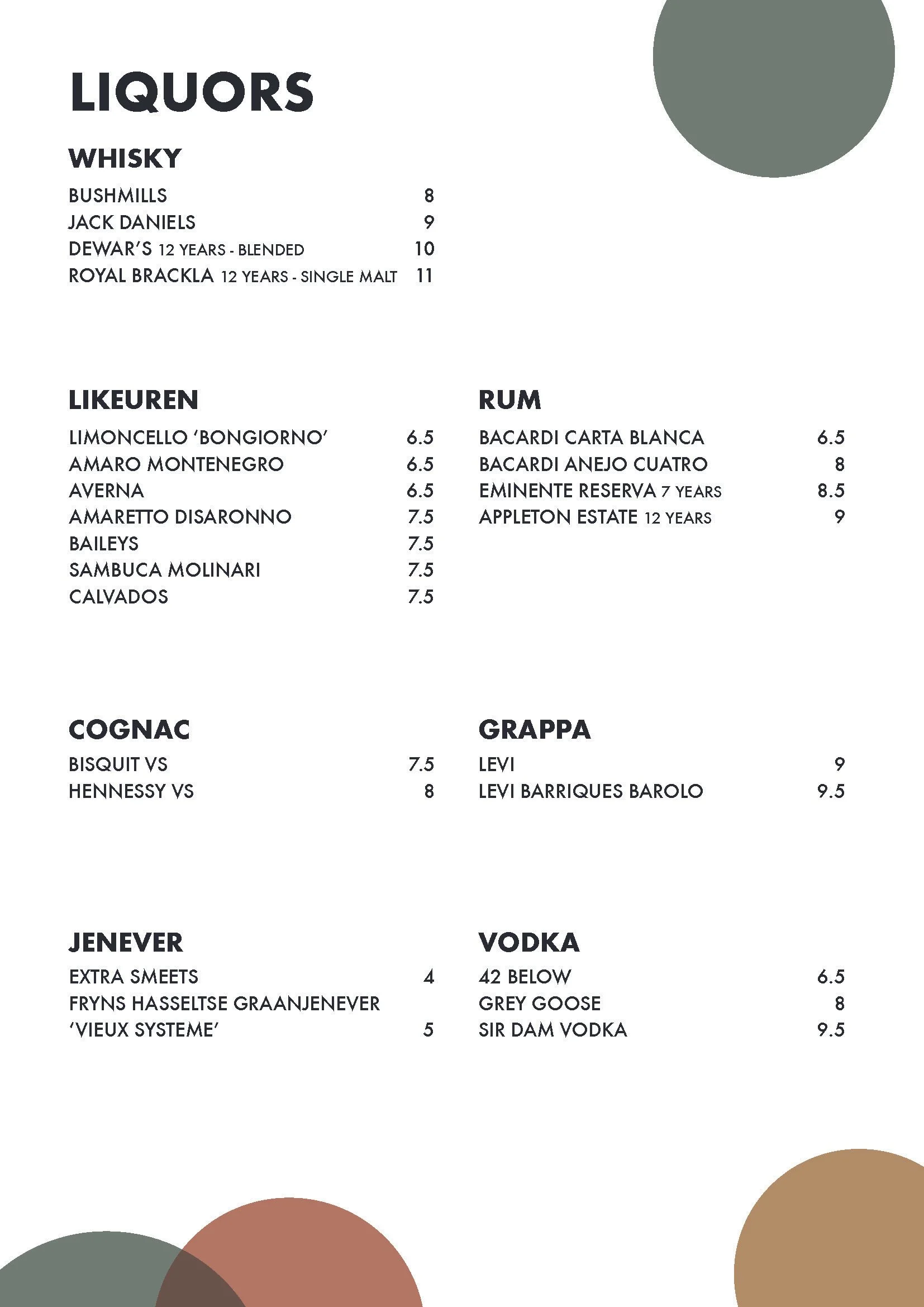 Menukaart — MAISON MATHIS