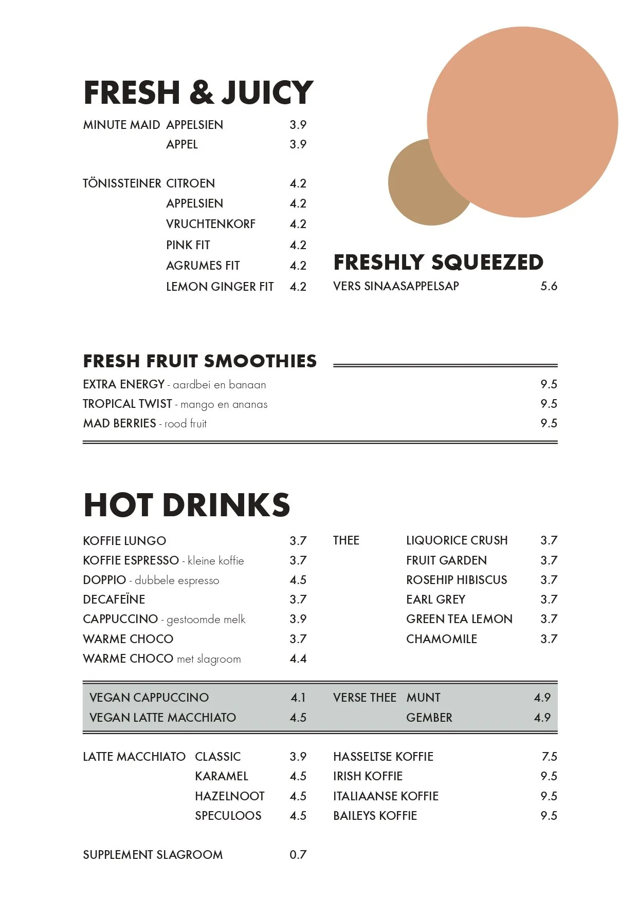 Menukaart — MAISON MATHIS