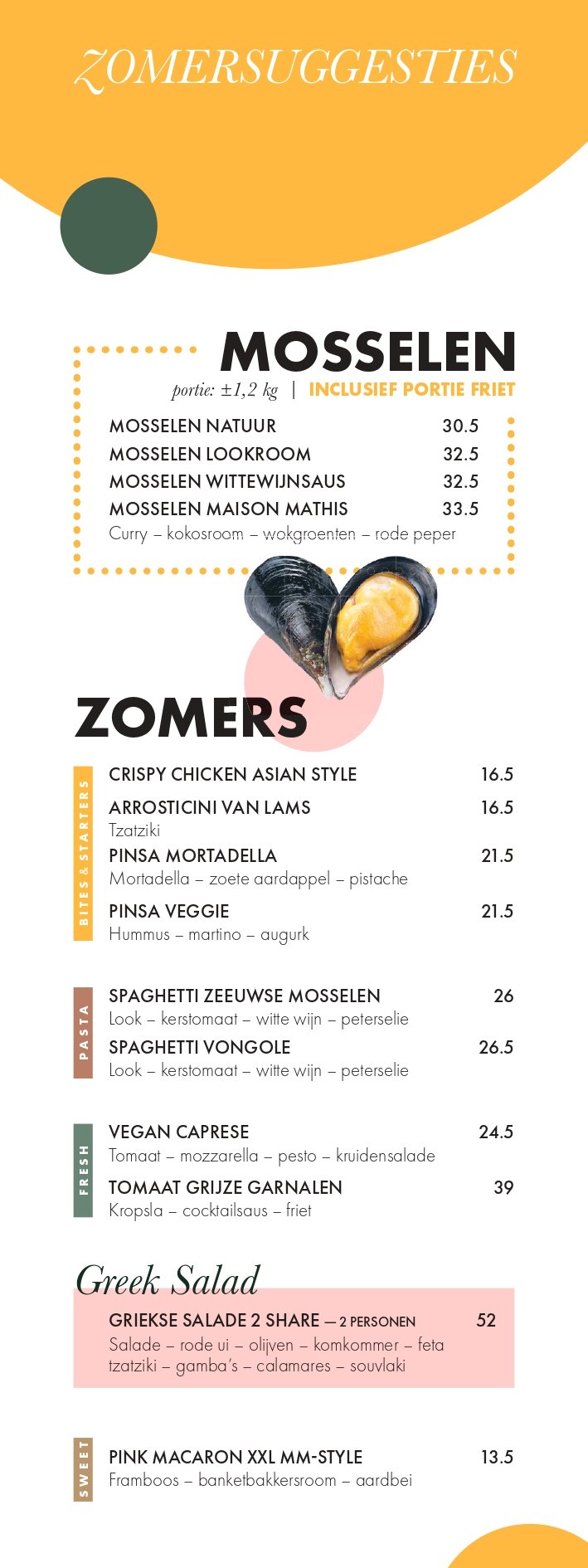 Menukaart — MAISON MATHIS