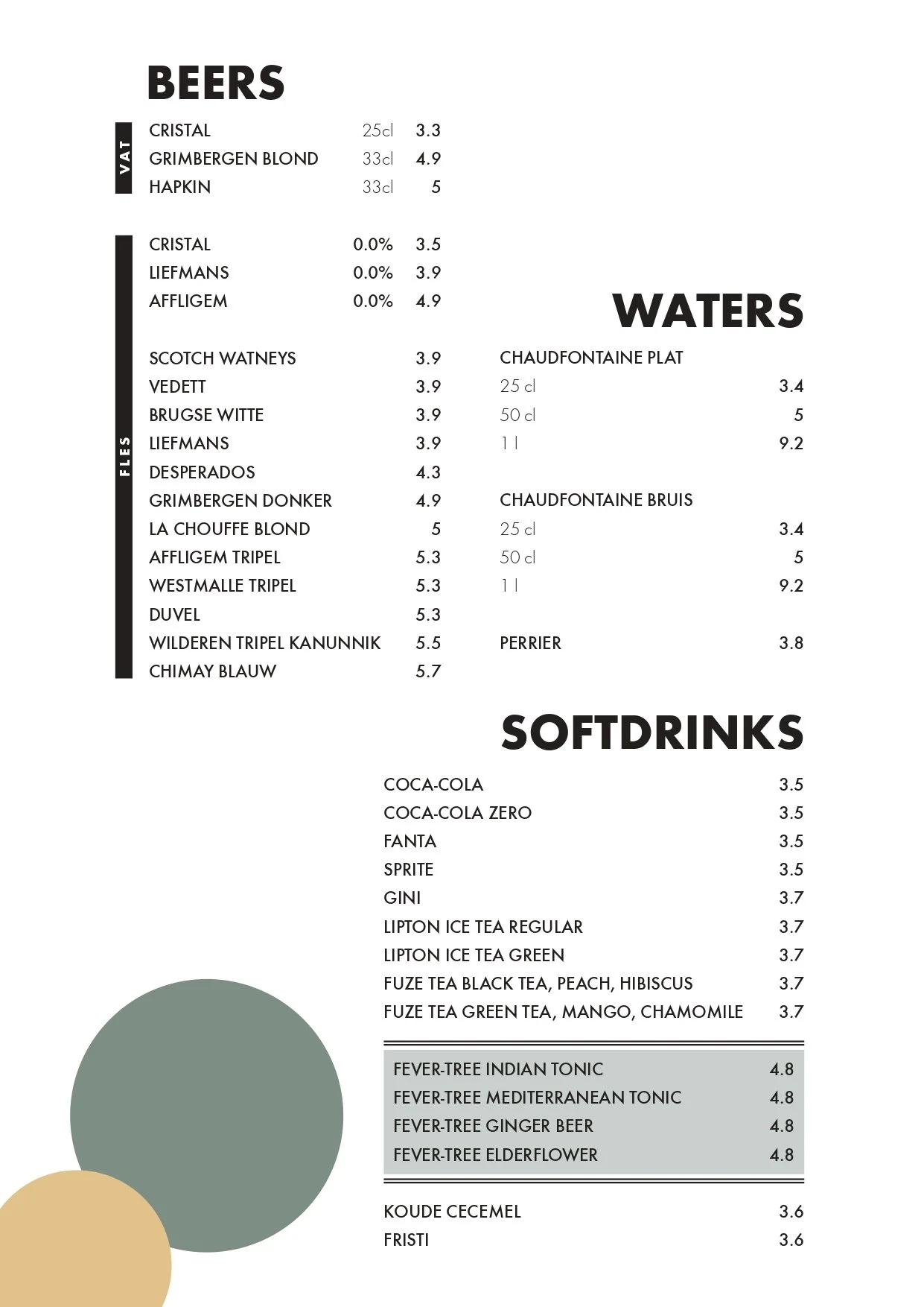 Menukaart — MAISON MATHIS