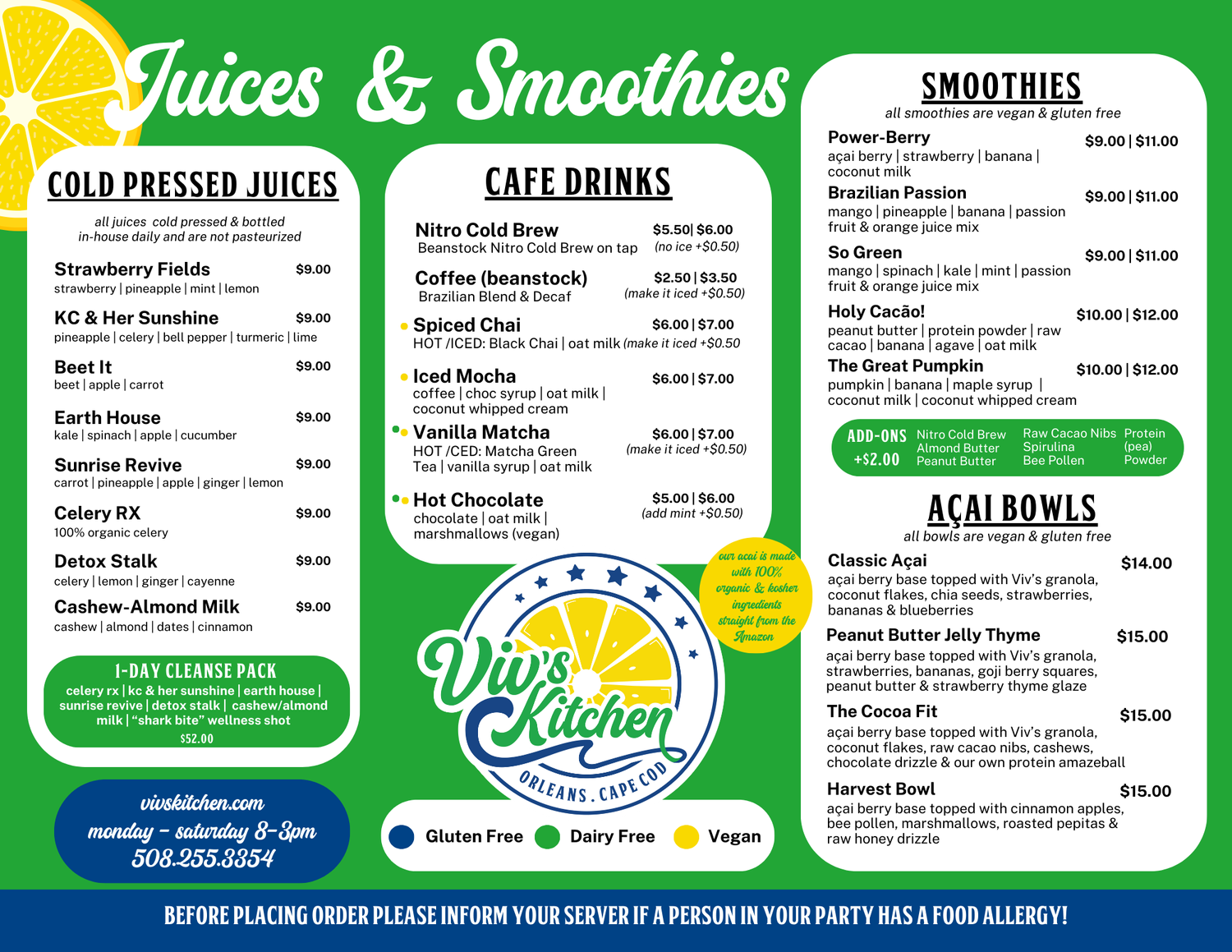 Menu — Viv's Kitchen