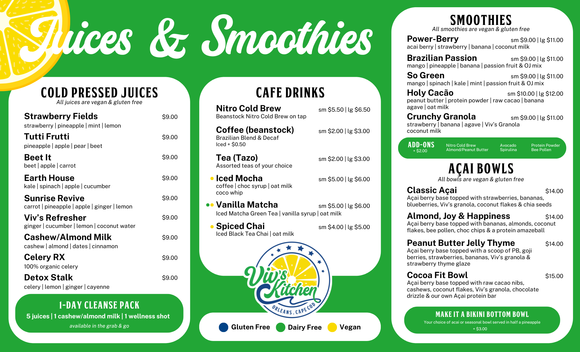 Menu — Viv's Kitchen