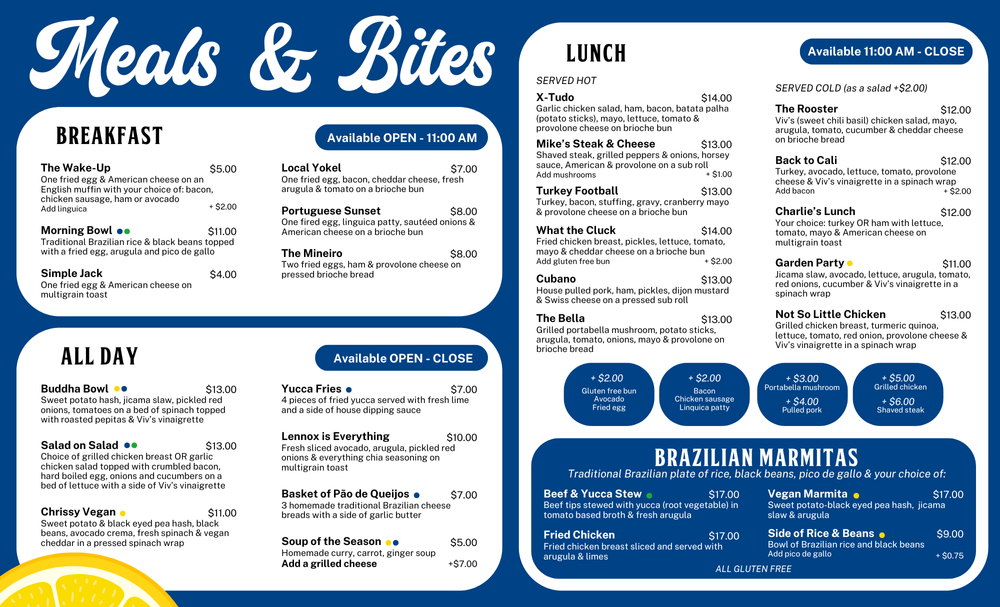 Menu — Viv's Kitchen