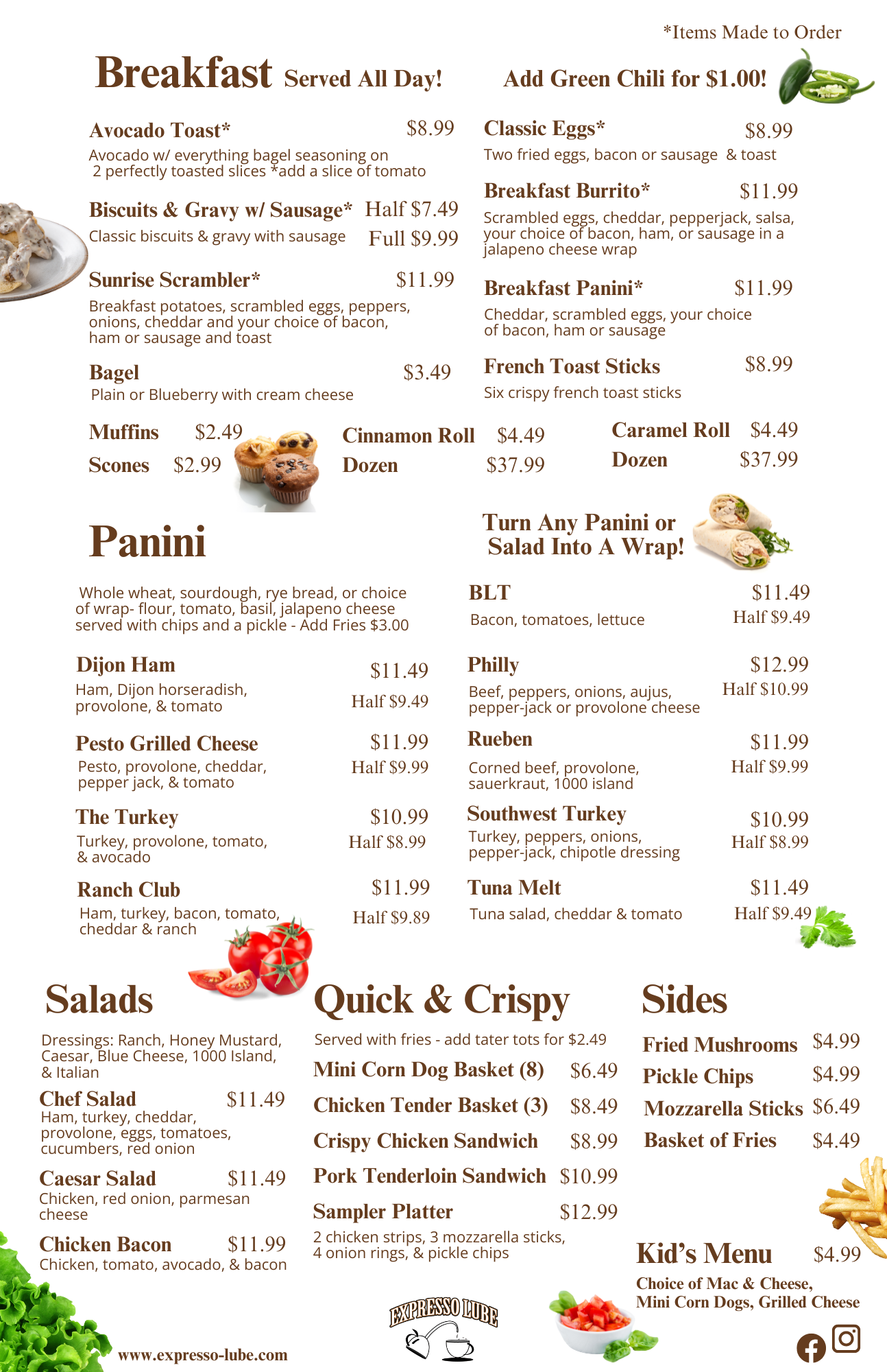 Menu | Explore Our Offerings — Expresso Lube