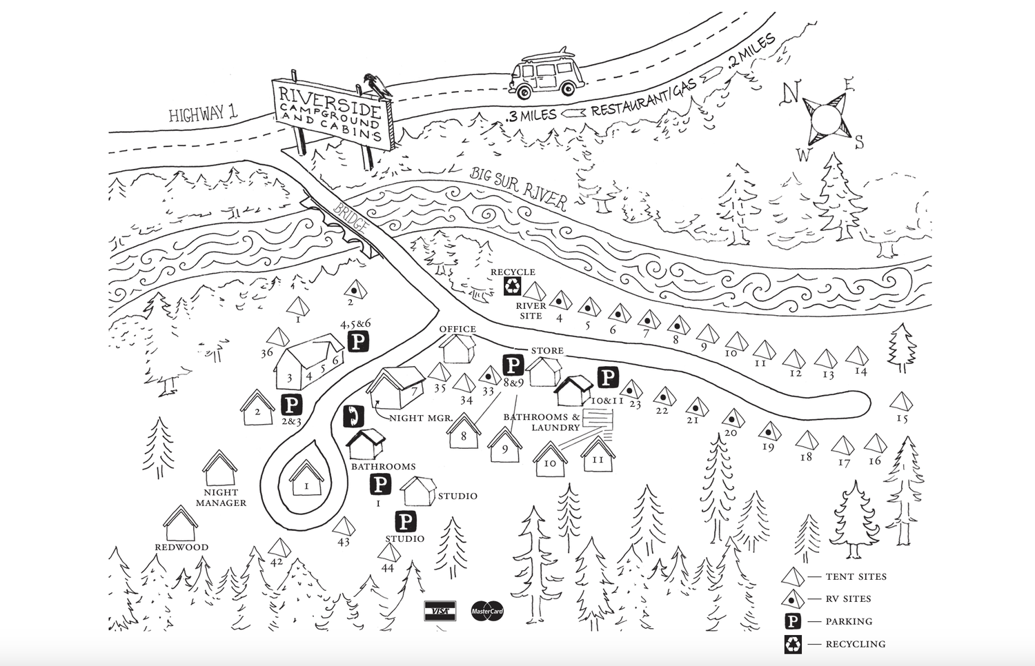 View Our Campground Map — Riverside Campground & Cabins