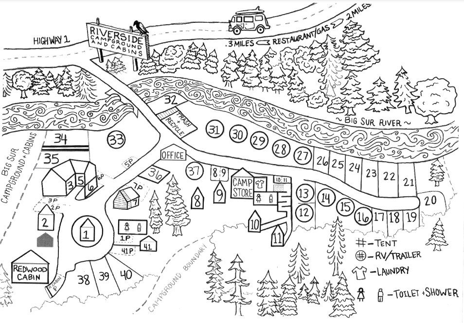 View Our Campground Map — Riverside Campground & Cabins