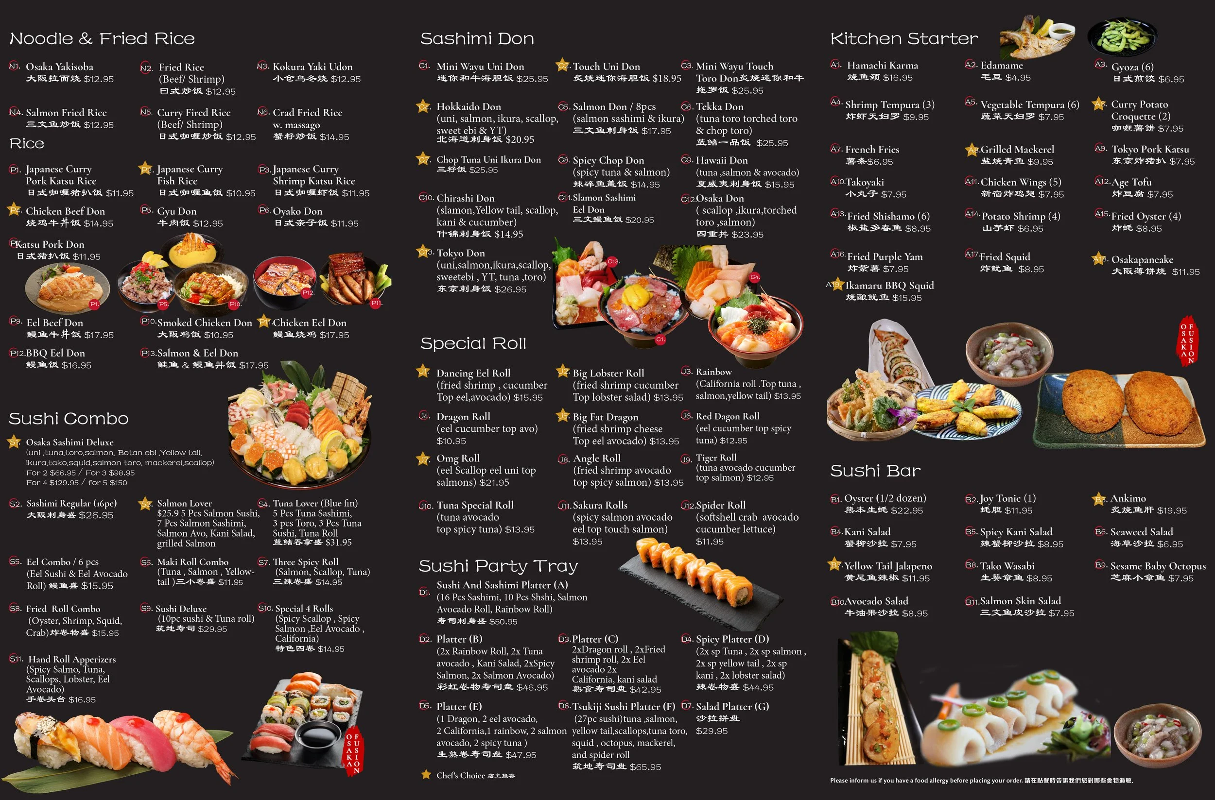MENU — OSAKA FUSION SUSHI & BBQ