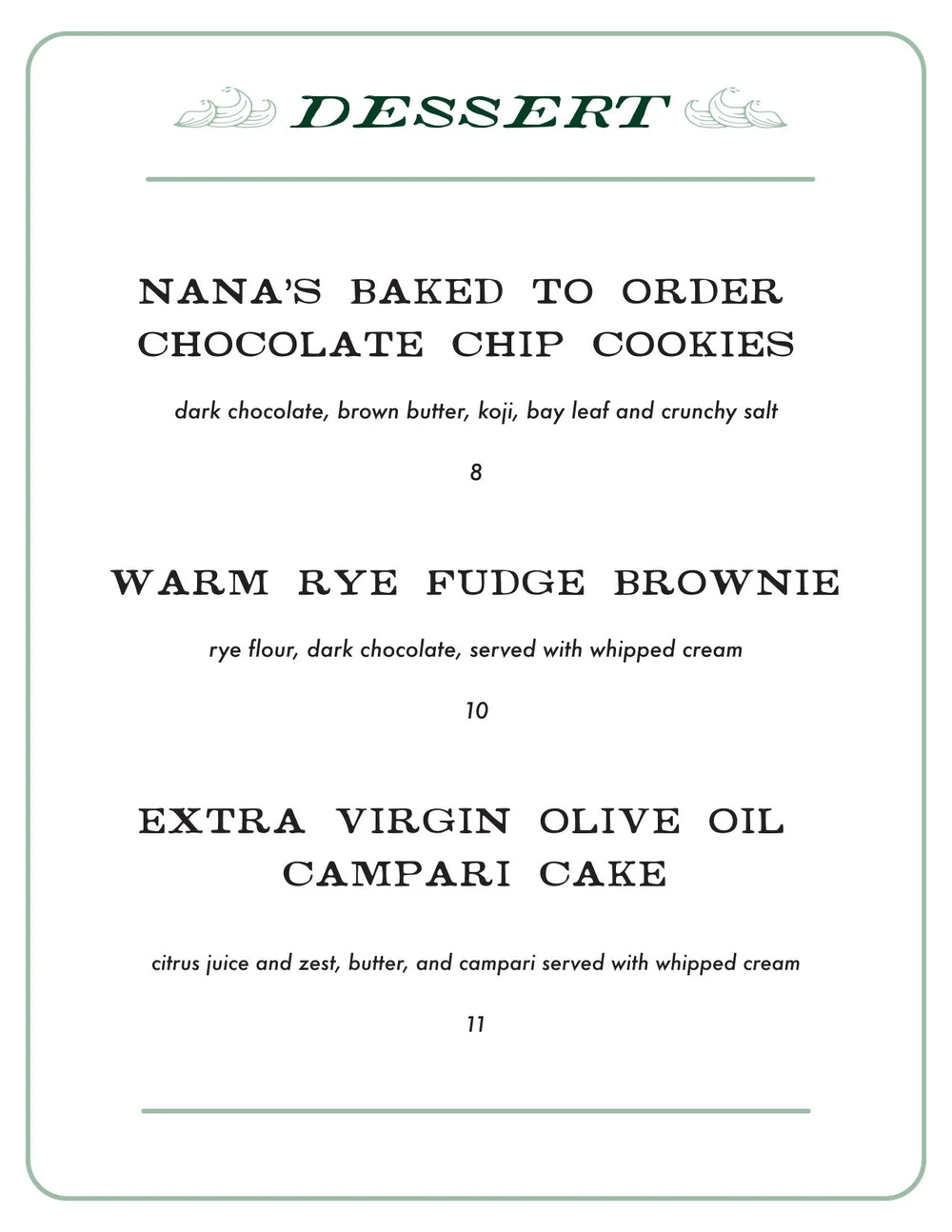 Menu — River Bar