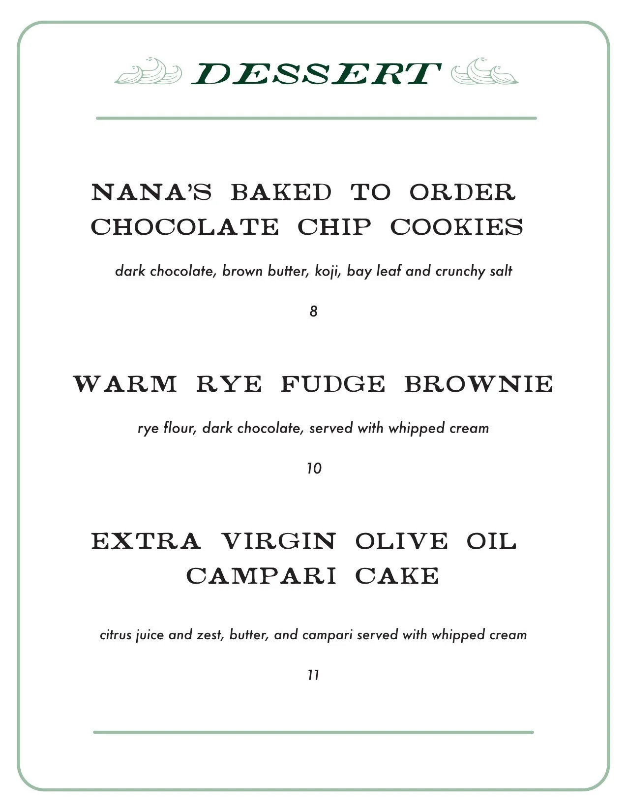 Menu — River Bar