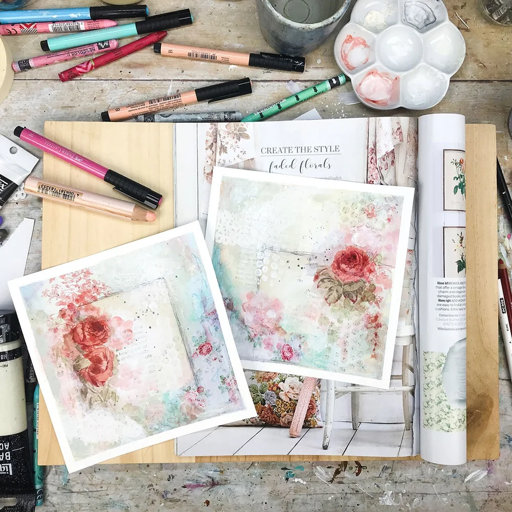Mini Abstracts - Mixed media painting online art class