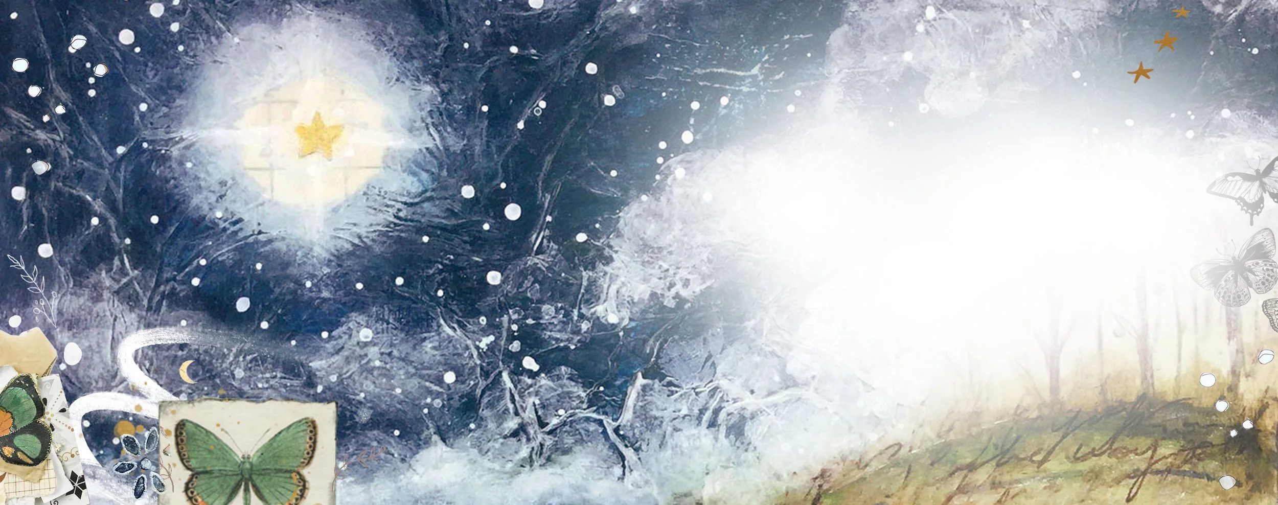 True North Star - Mixed media painting online art class