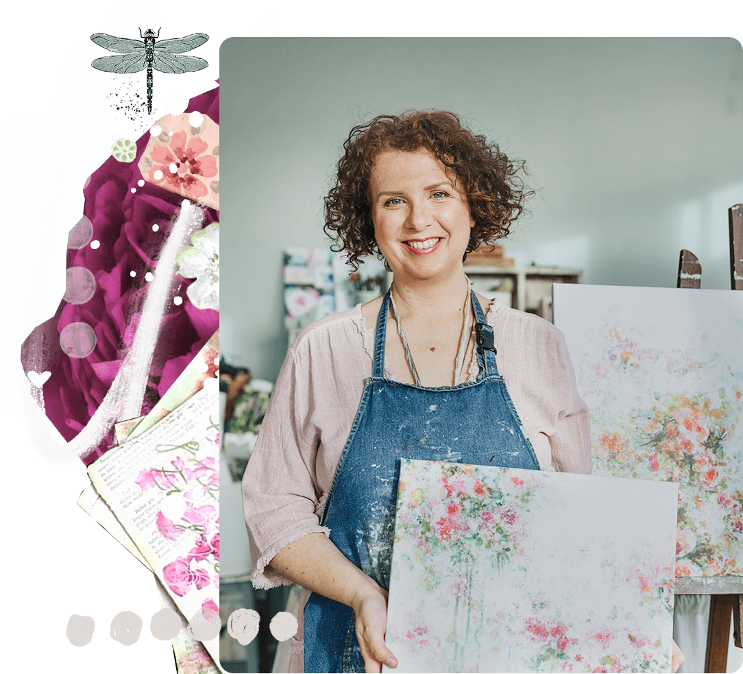 Wild Roses - Floral painting mixed media online art class