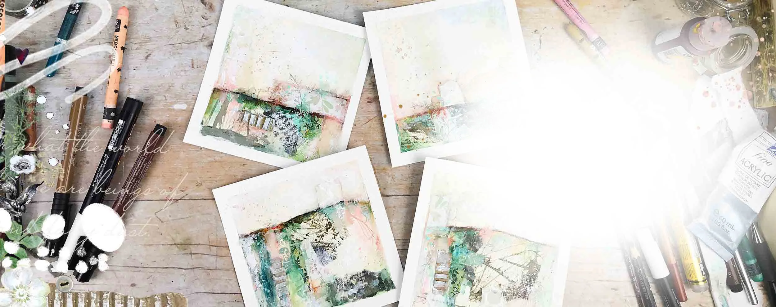 Mini Abstracts - Mixed media painting online art class