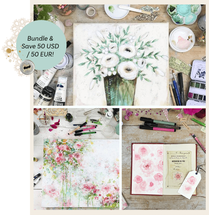 Floral Painting online art classes bundle
