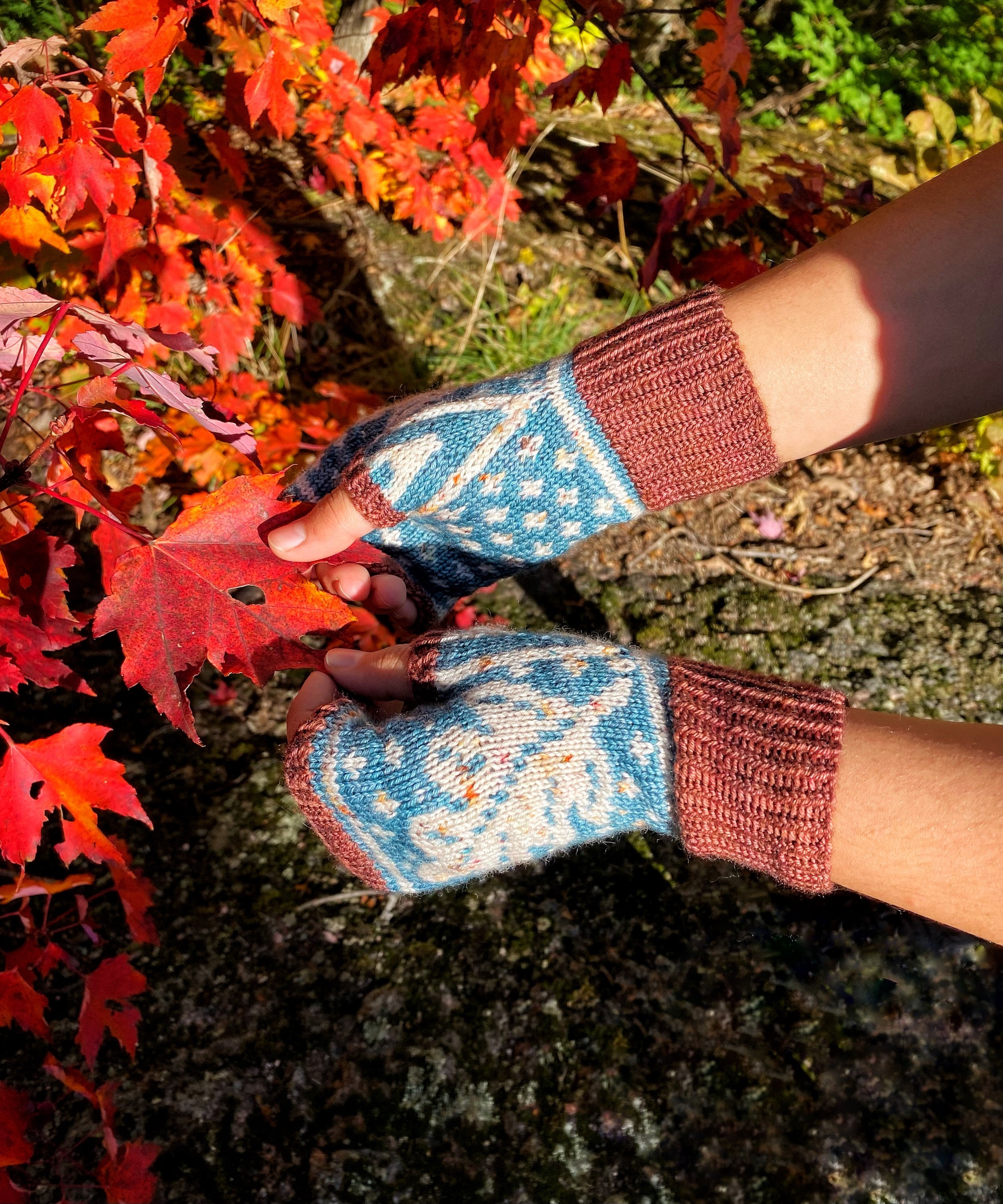 Fingerless Mitt Knitting Pattern: Autumn Leaves — Classical Songbird ...