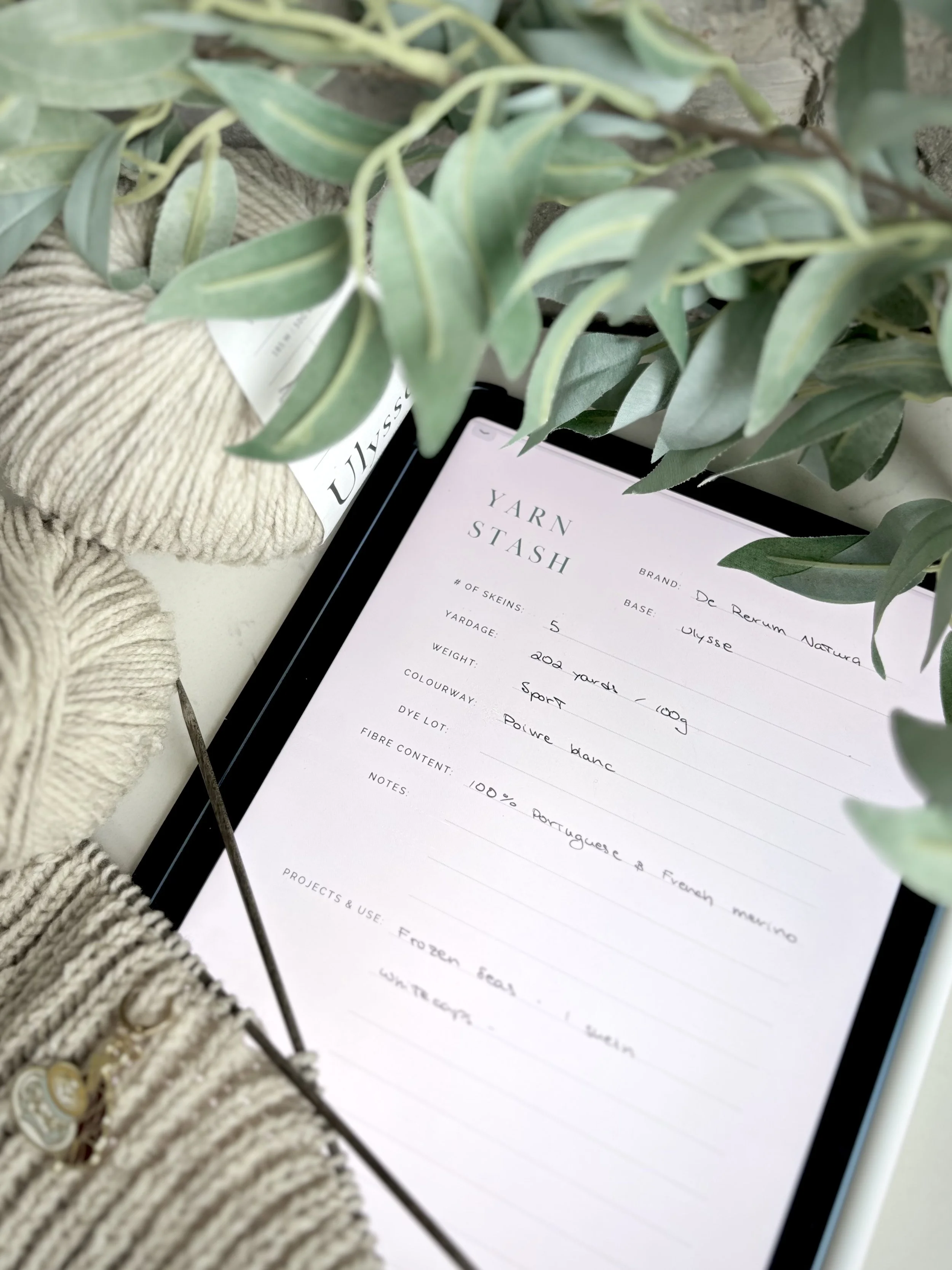 Free Knitting Printable: Yarn Stash Tracker — Classical Songbird Designs