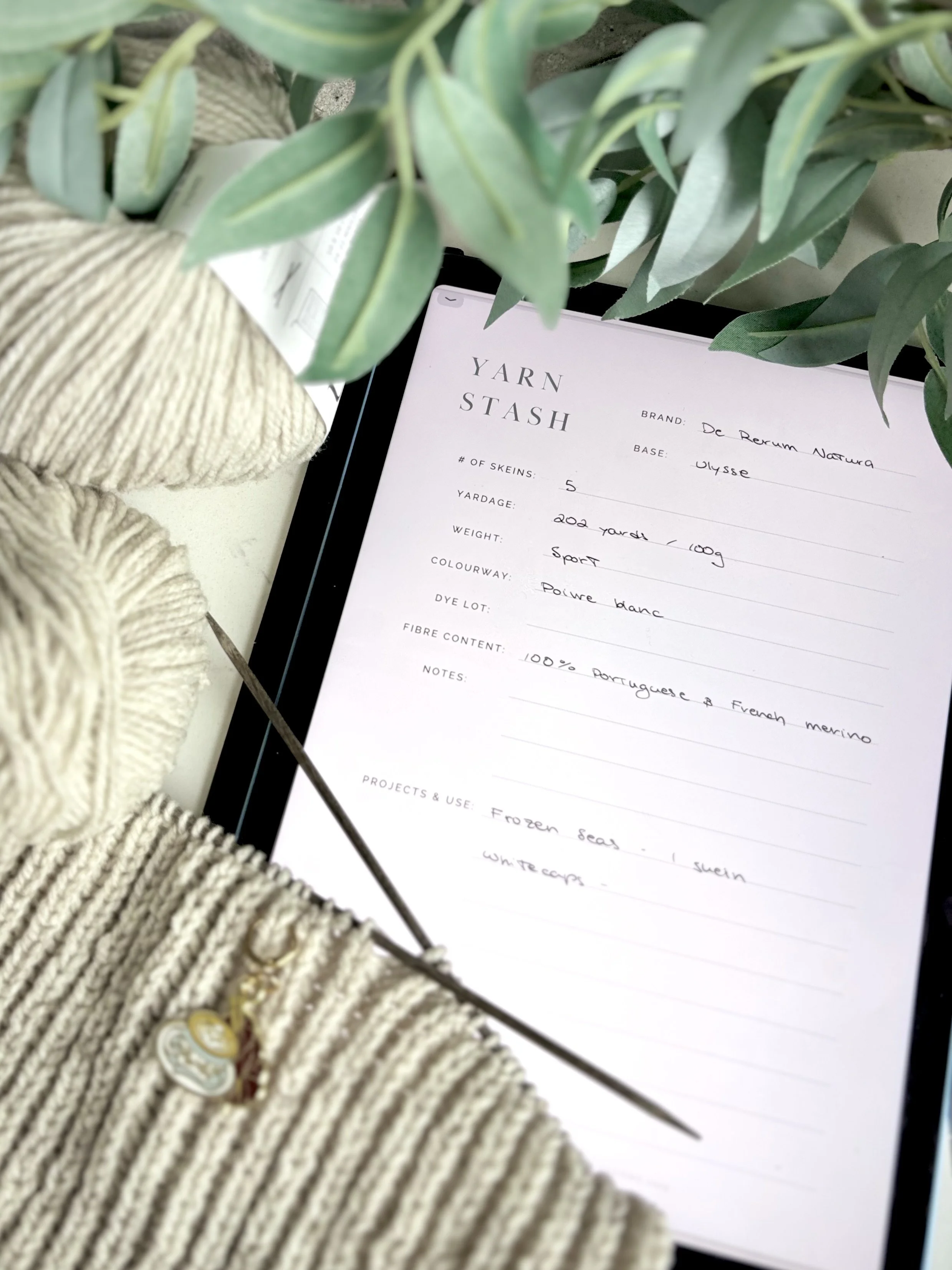 Free Knitting Printable: Yarn Stash Tracker — Classical Songbird Designs