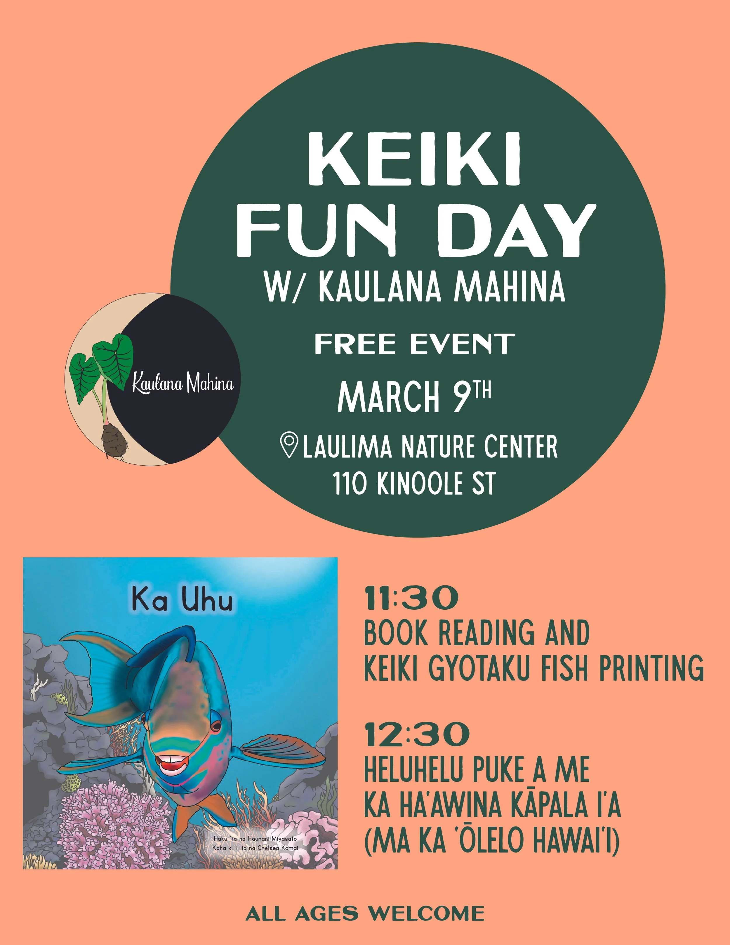 Keiki Fun Day w/ Kaulana Mahina — Laulima Nature Center