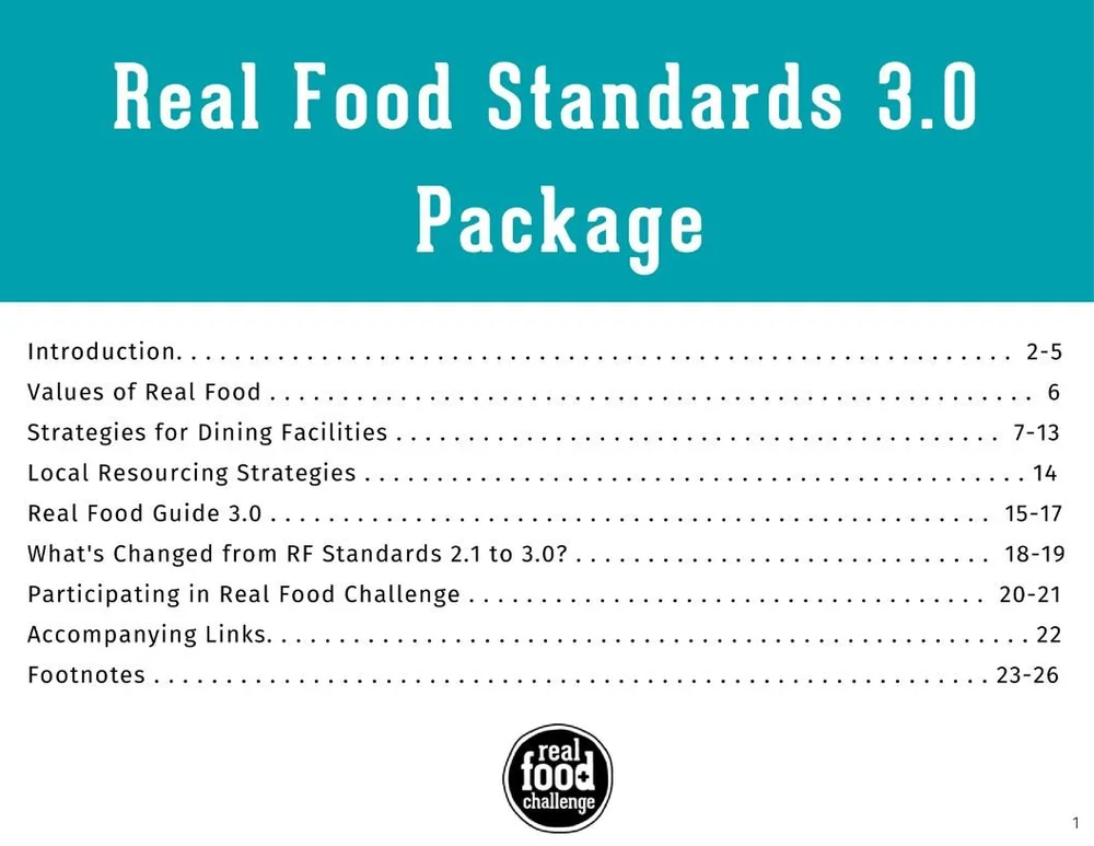 Real Food Standards — Real Food Challenge