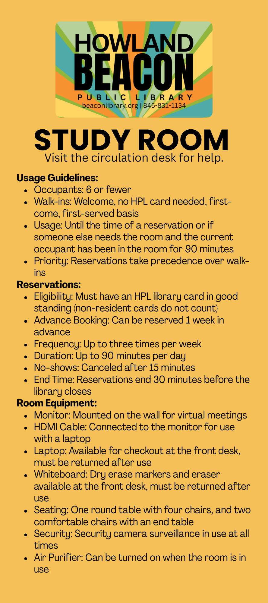 Study Room Reservation | Reserve Your Study Space Today — Howland ...