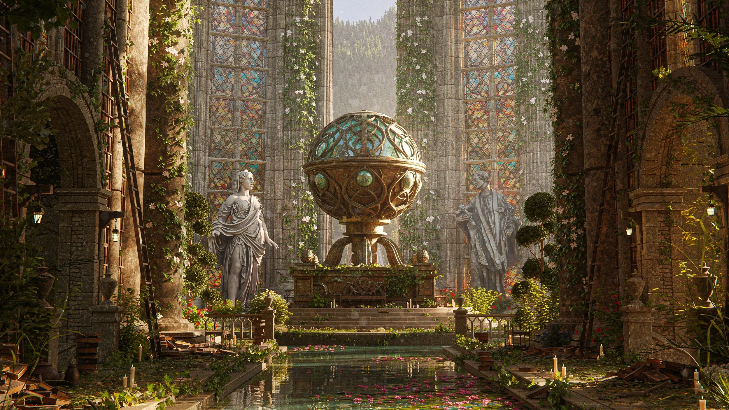 Golden Atrium - Wallpapers + 4k — Sweeper3D